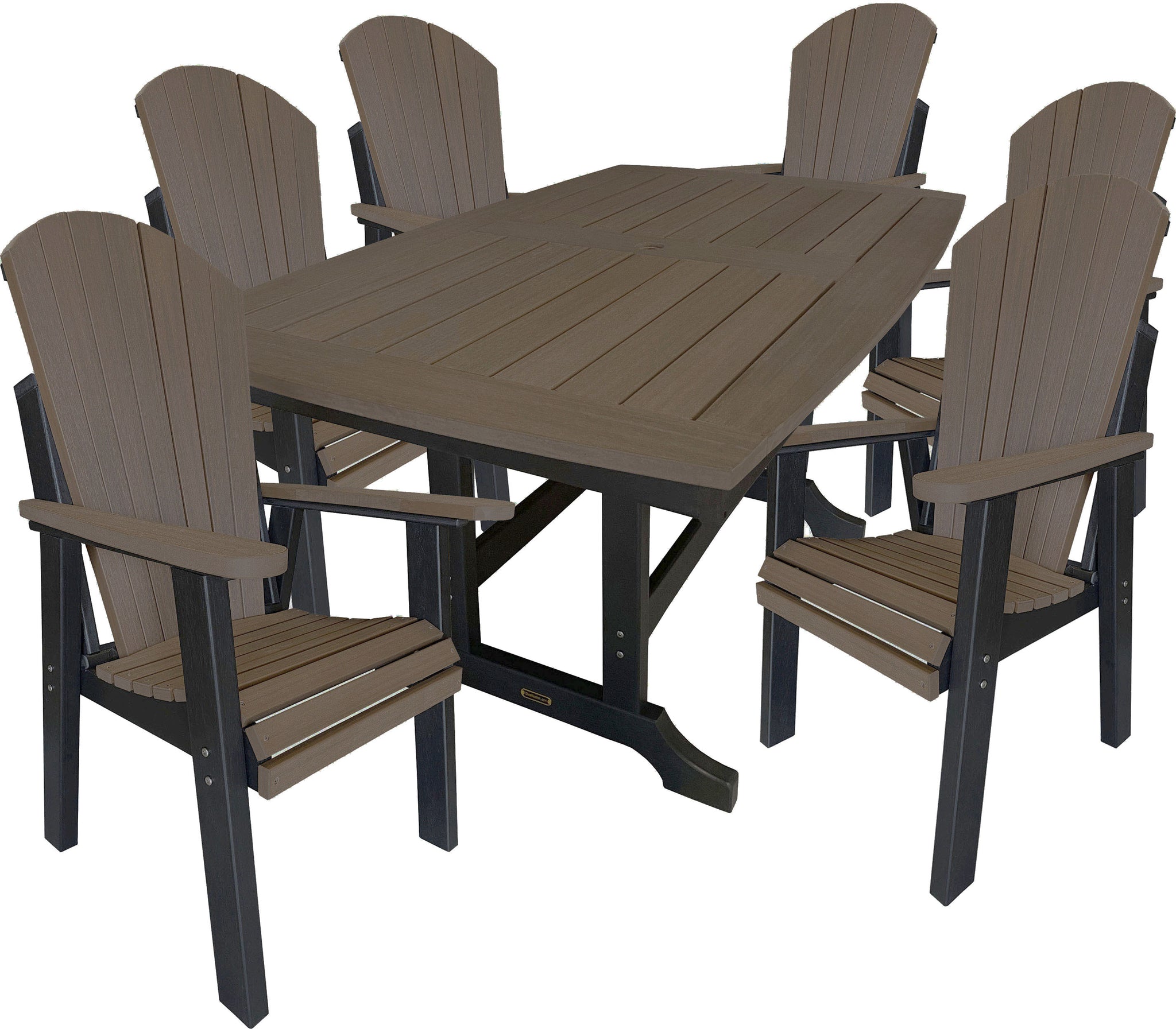 7-Piece Traditional Adirondack Dining Table Set