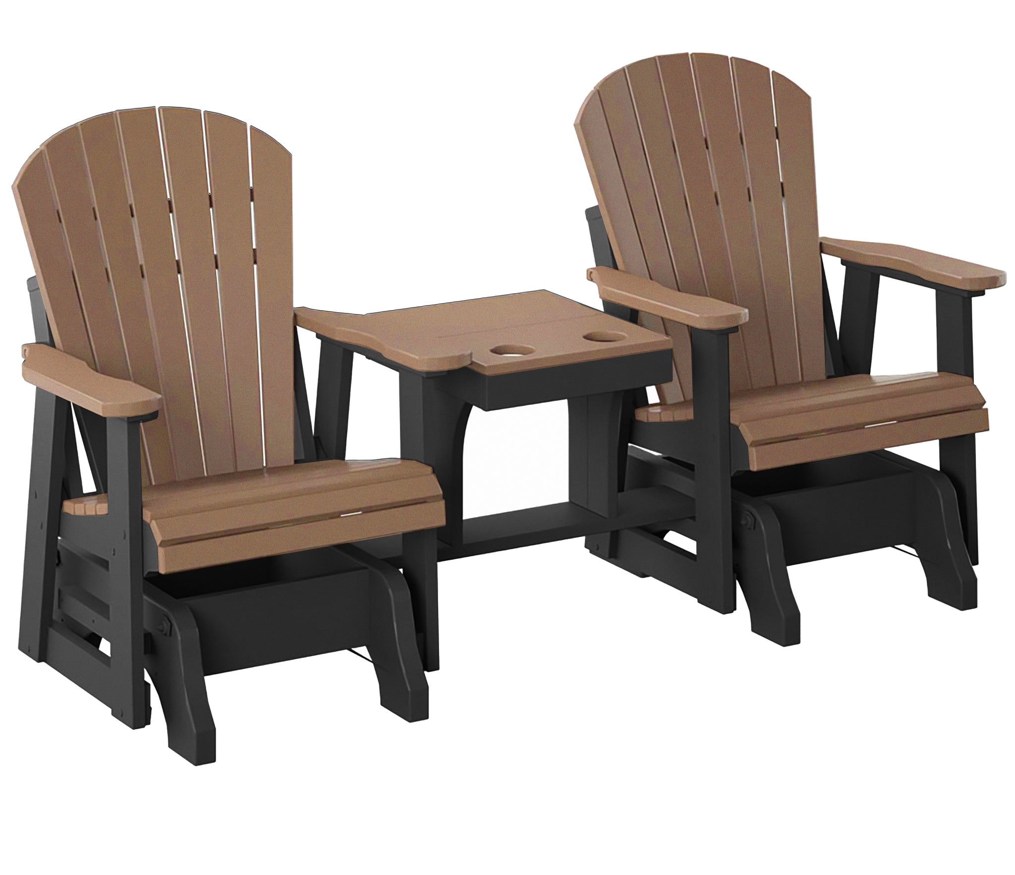 Single Gliders Settee with Stationary Table Console - New