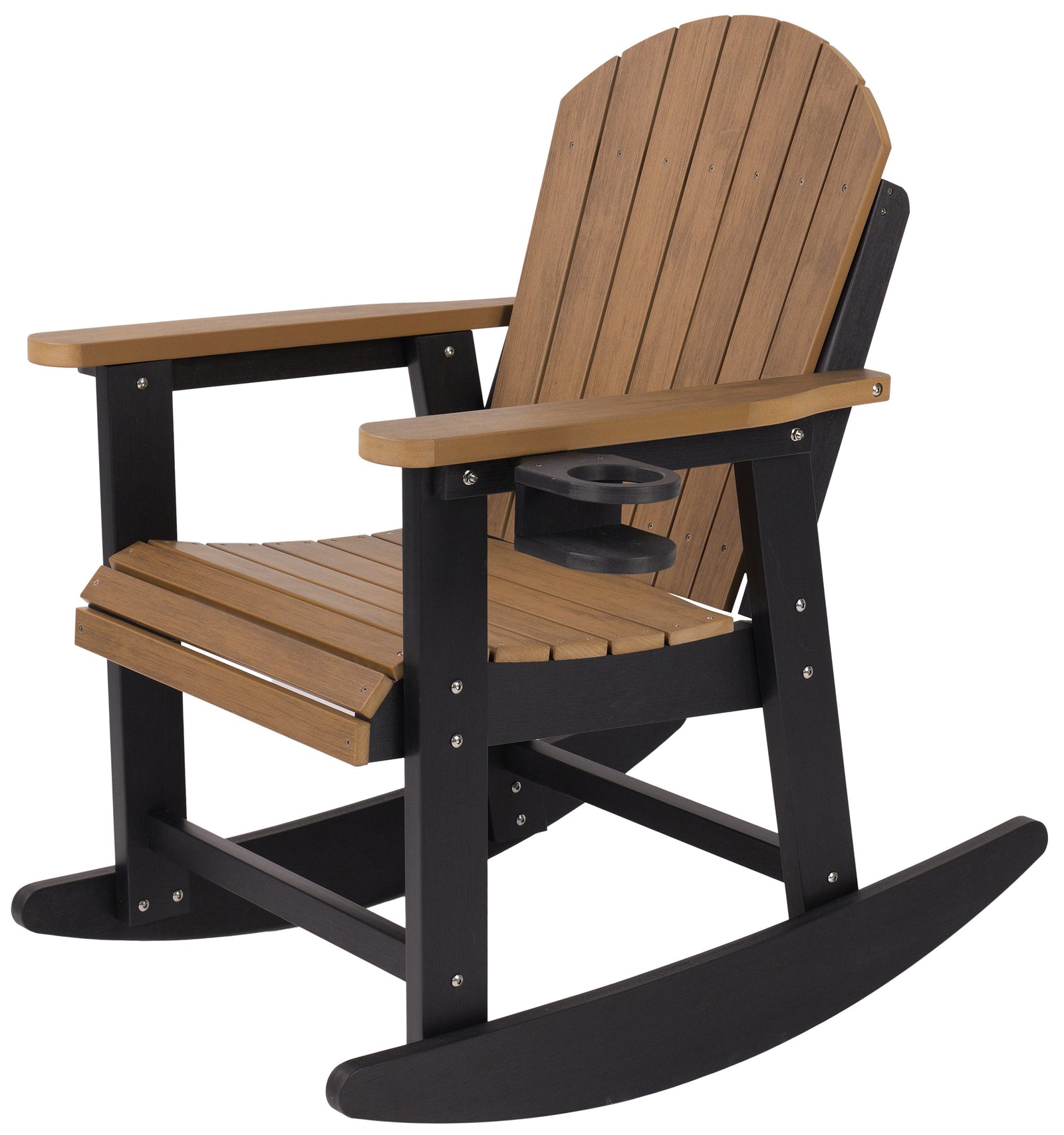 DuraWeather Poly® Adirondack Porch Rocker With Wine & Cupholders