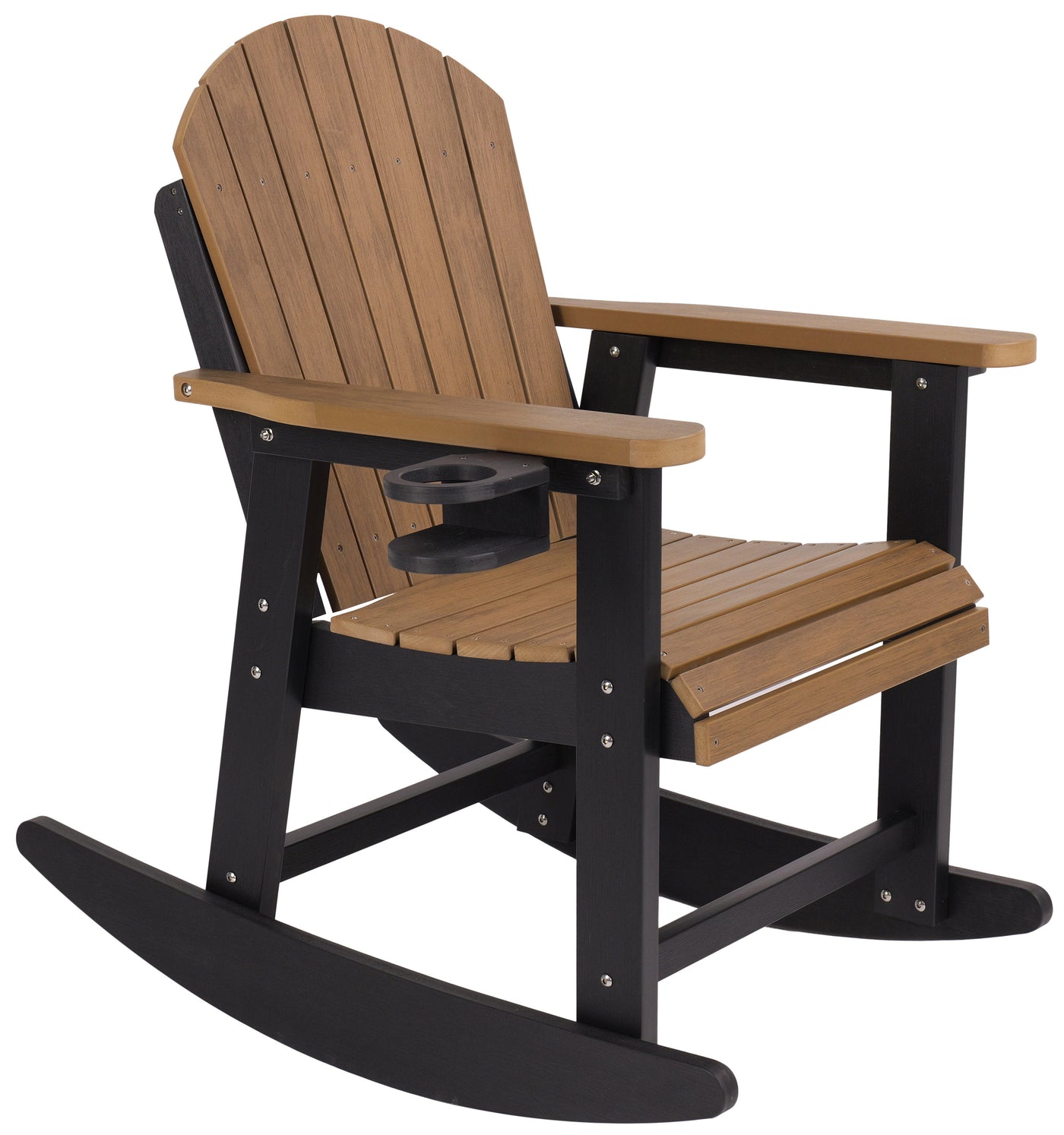 DuraWeather Poly® Adirondack Porch Rocker With Wine & Cupholders
