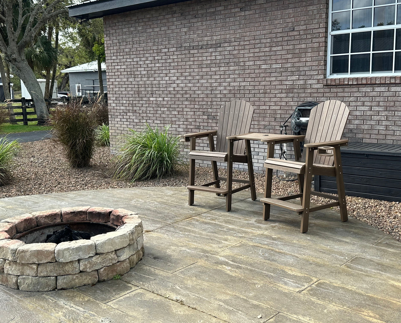 DURAWEATHER POLY® Counter Height Bistro Tete-a-tete With Cupholders