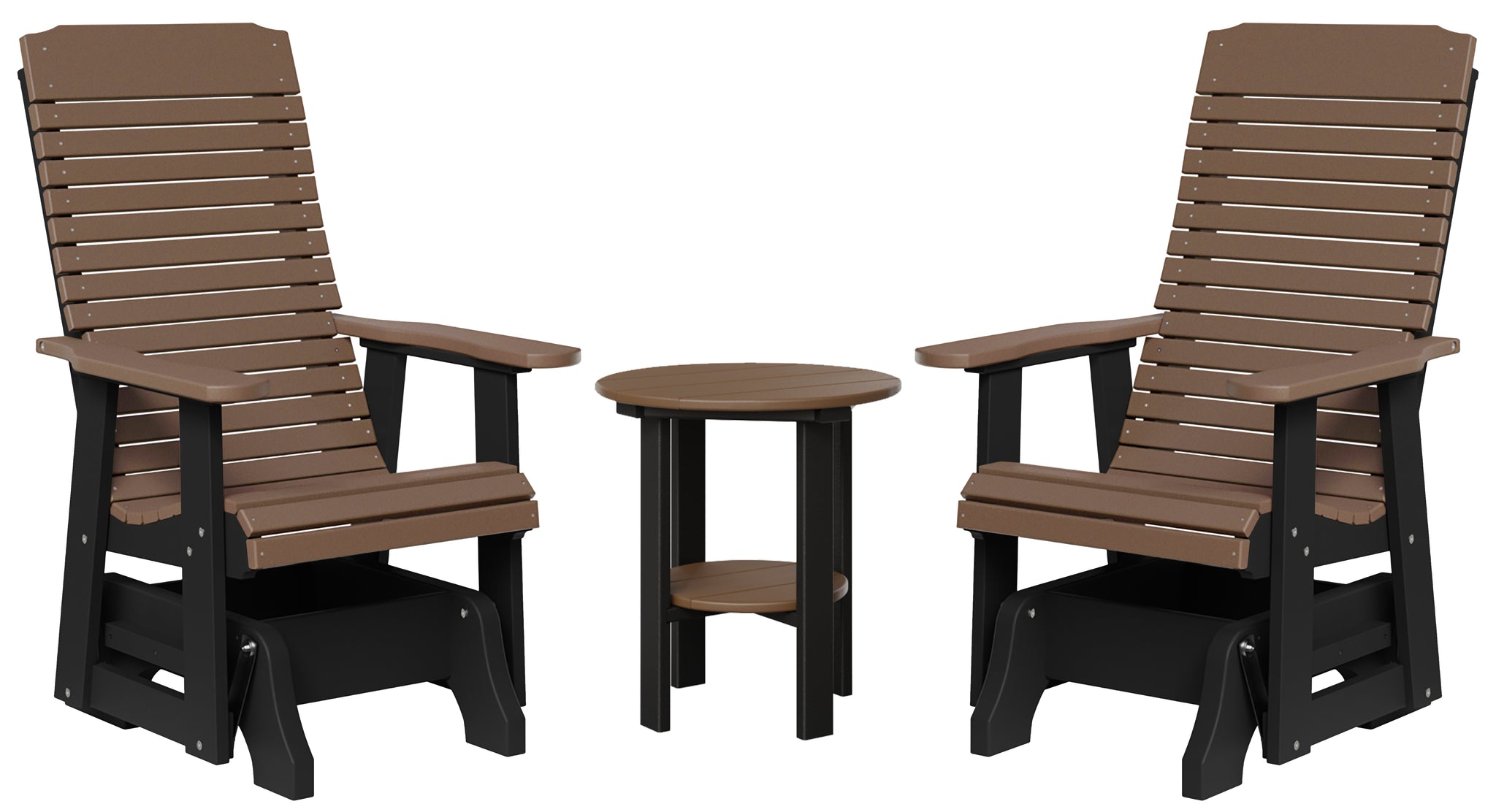 Traditional Single Gliders and Two Tier End Table - New
