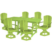 DuraWeather Poly® 7pc Plantation Dining Table Set - All Swivel Rockers