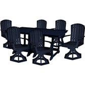 DuraWeather Poly® 7pc Plantation Dining Table Set - All Swivel Rockers